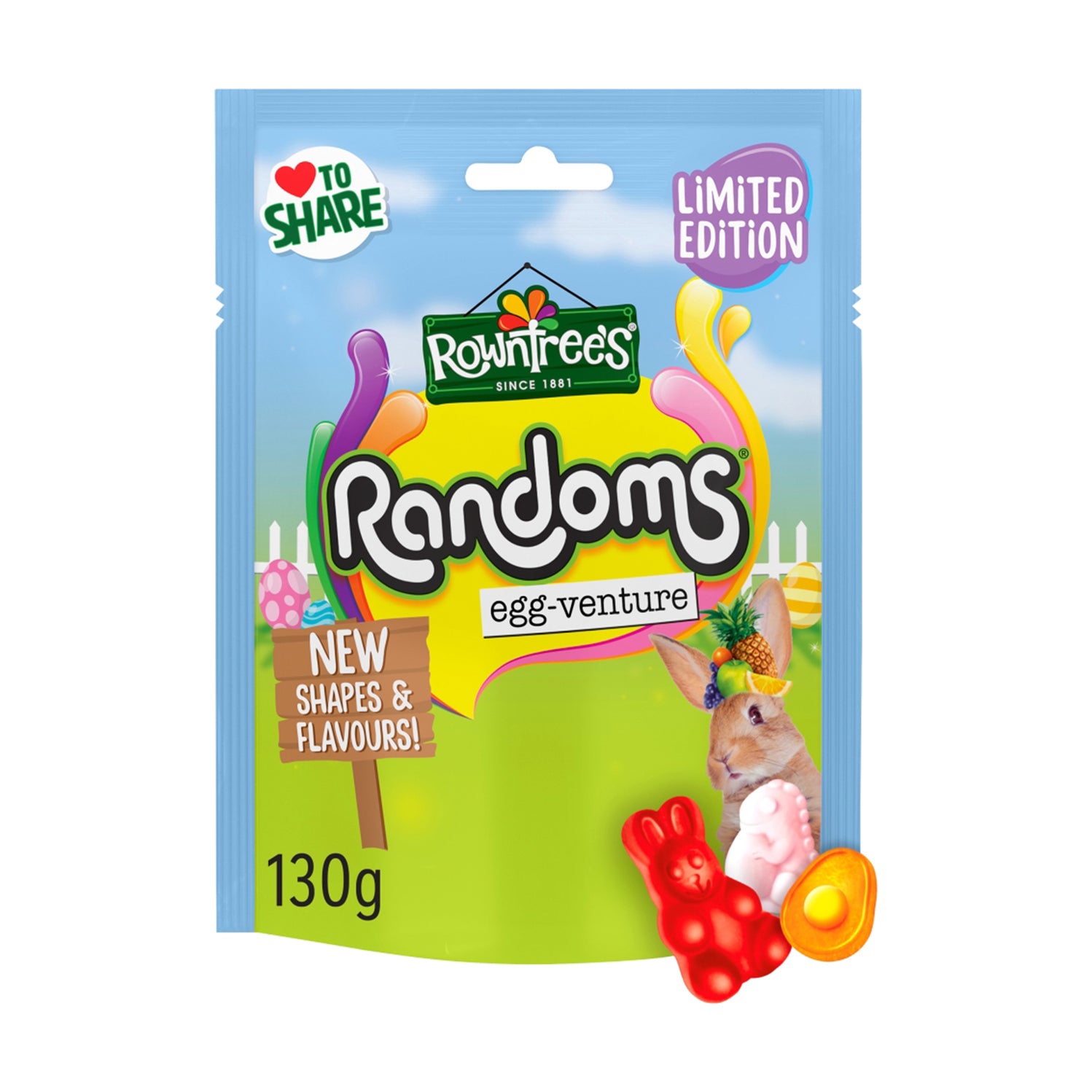 Rowntree's Limited Edition Randoms Egg-Venture Sweets Sharing Bag 130g ...