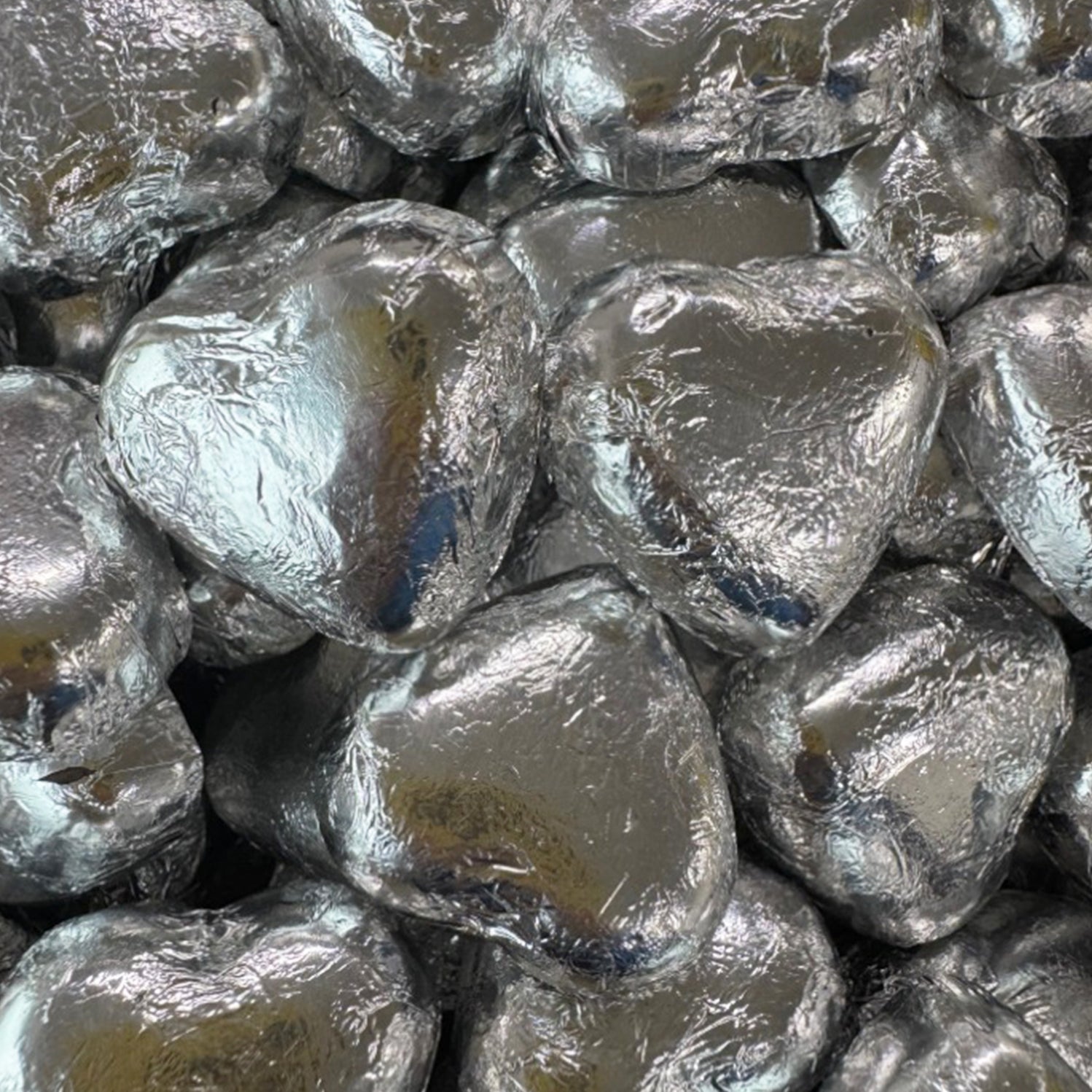 Luxury Silver Foil Milk Chocolate Hearts — The Sweet Store